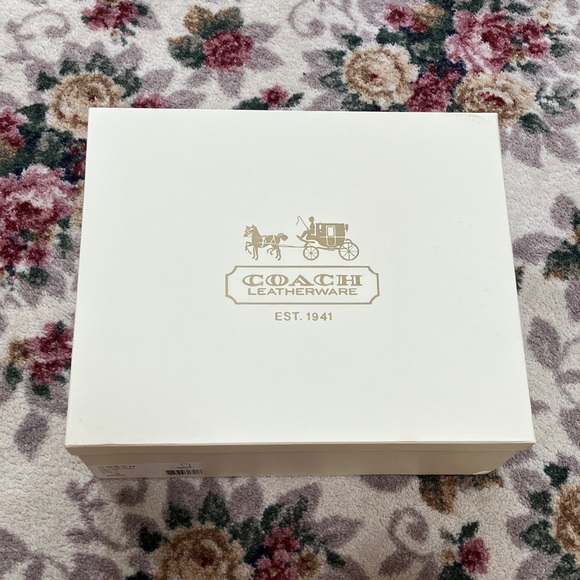 Coach | Accessories | Coach Cream Leatherware Box With Gold Logo | Poshmark